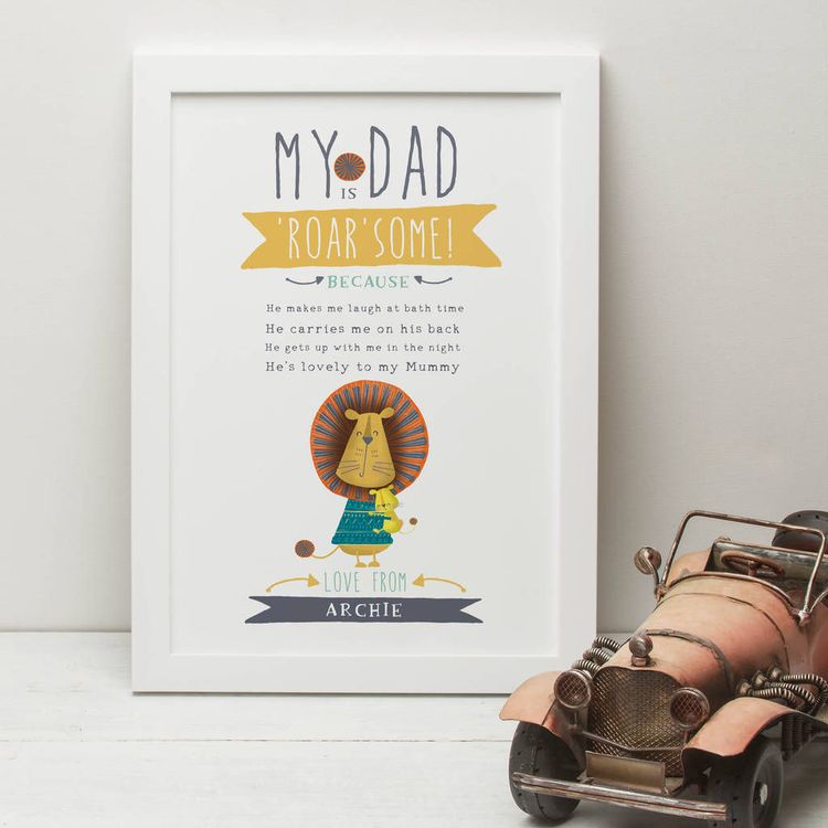 Our Dad Is Roar Some Personalised Print For Fathers From £10 00