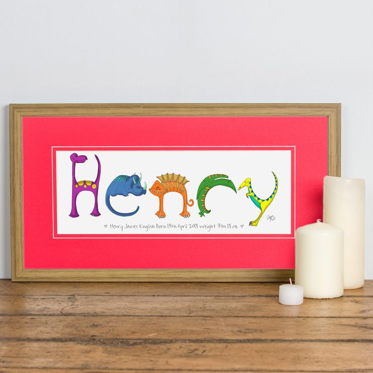 Dinosaur Name Personalised Print from £35.00