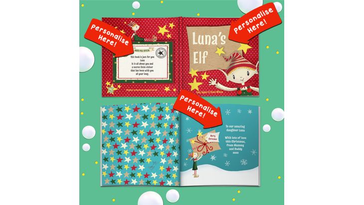 'Your Elf' Personalised Children's Christmas Story Book from £21.95